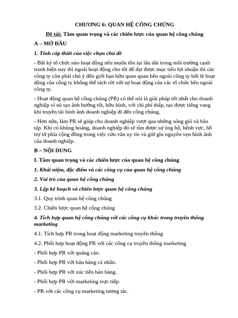 Truyền thông mkt tích hợp (N01) - Sáng thứ 6 - Bt nhóm lấy điểm B - Nhóm 4 - Thầy Hiệp nhận xét ...