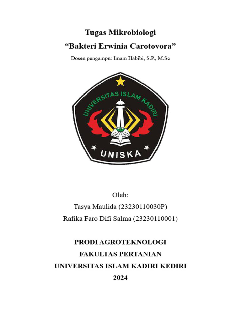 Tugas Mikrobiologi "Bakteri Erwinia Carotovora" | PDF