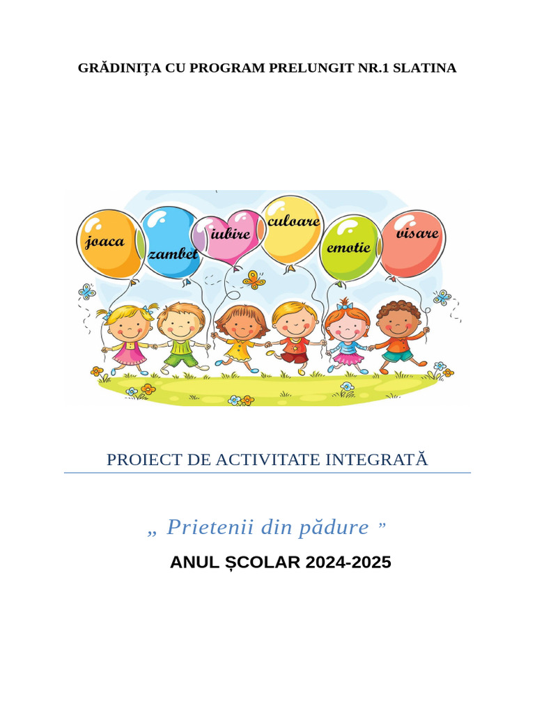 Proiect 2 - Prietenii Din Pădure | PDF