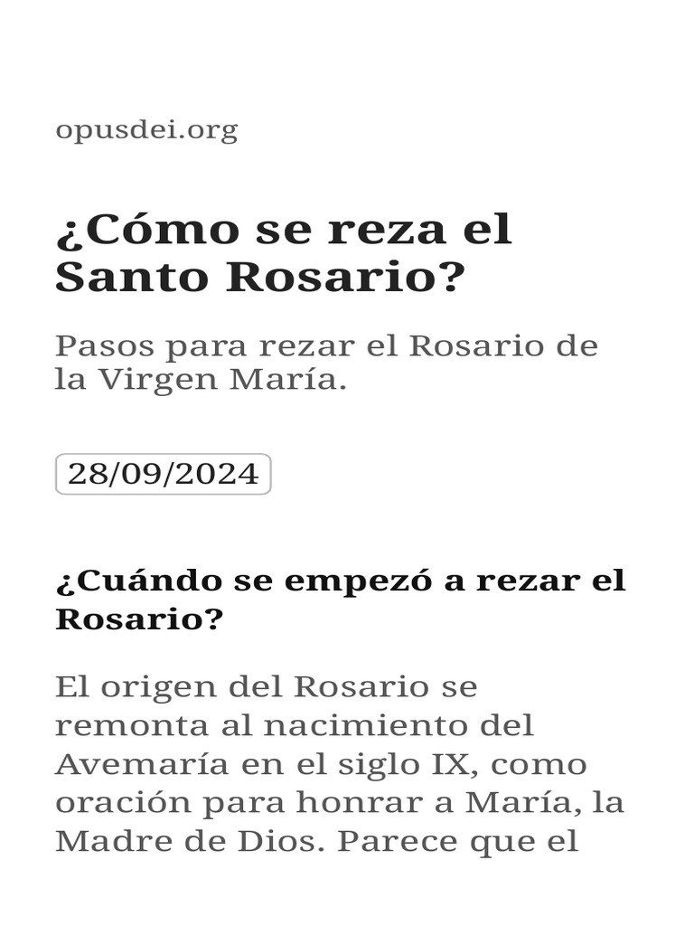 Como Se Reza El Santo Rosario Pdf