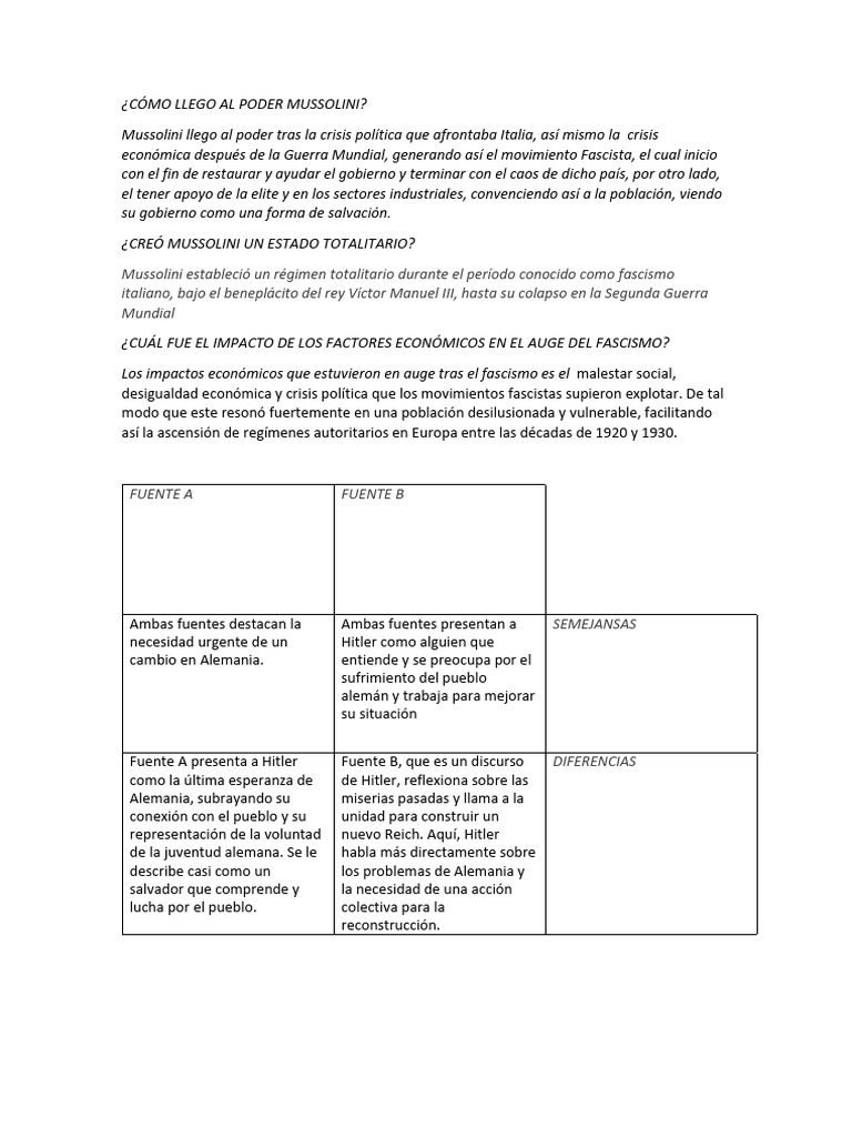 Cómo Llego Al Poder Mussolini | PDF
