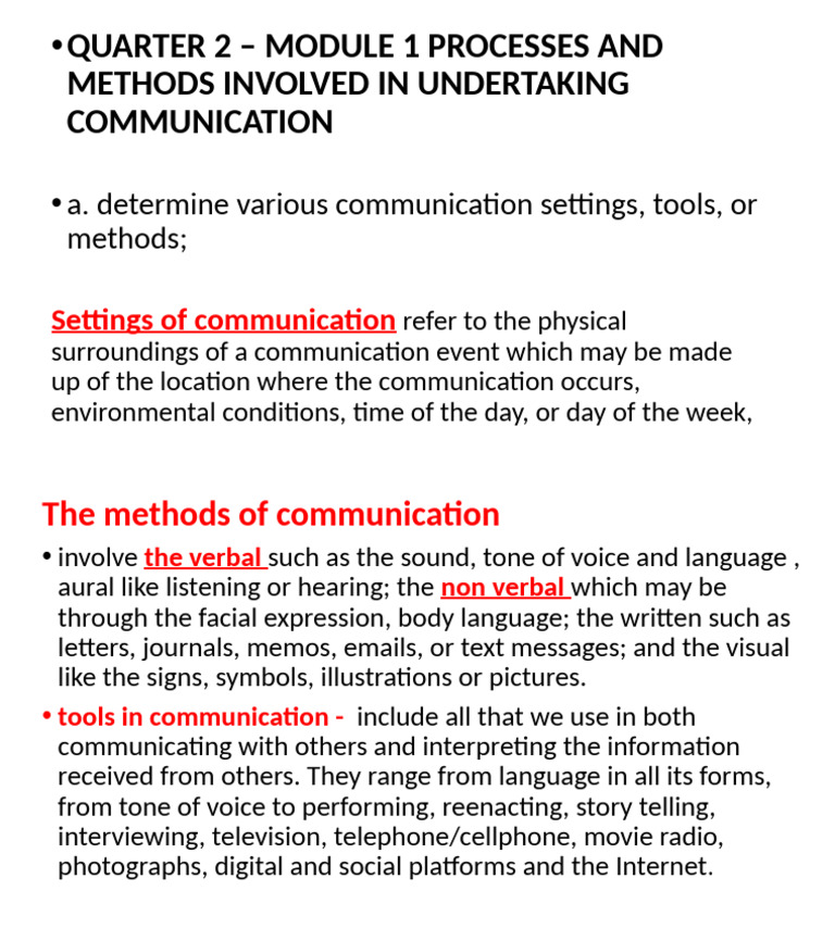 Diasq2 PROCESS AND METHODS INVOLVE IN UNDERTAKING COMMUNICATION | PDF