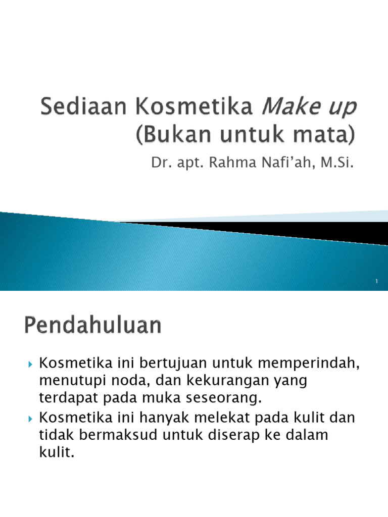 Sediaan Kosmetika Make Up | PDF