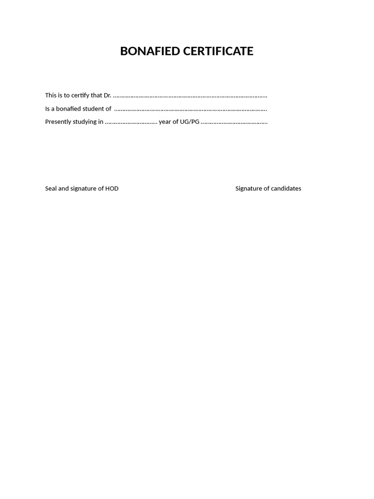 Bonafied Certificate | PDF