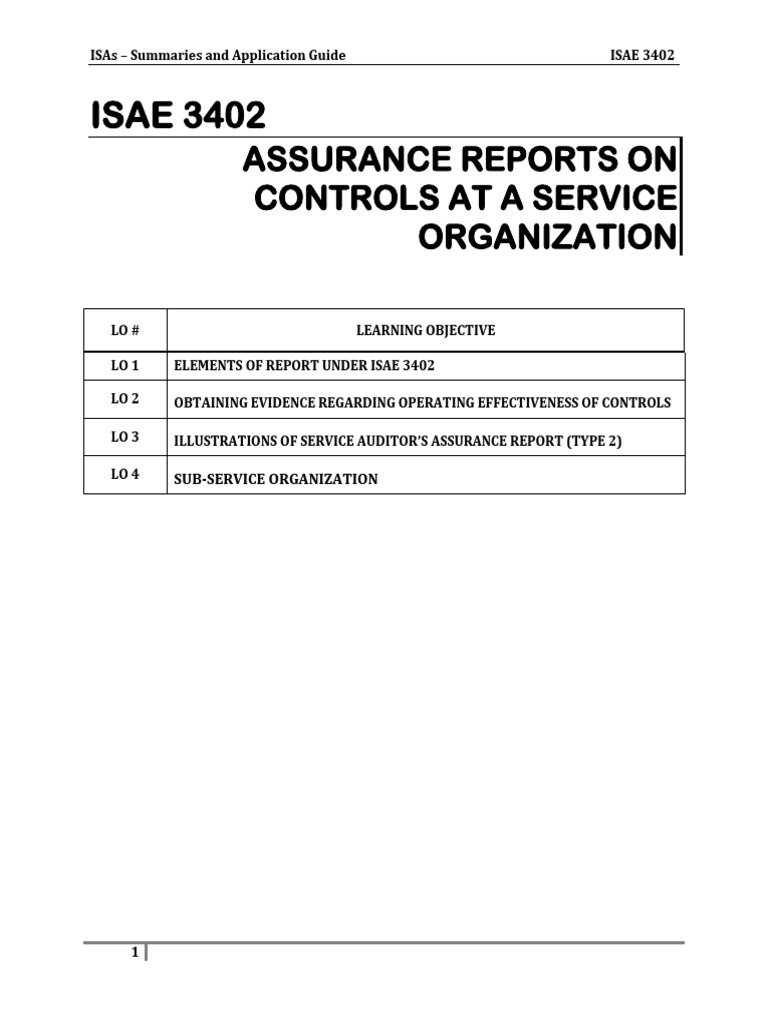 ISAE 3402 Notes | PDF