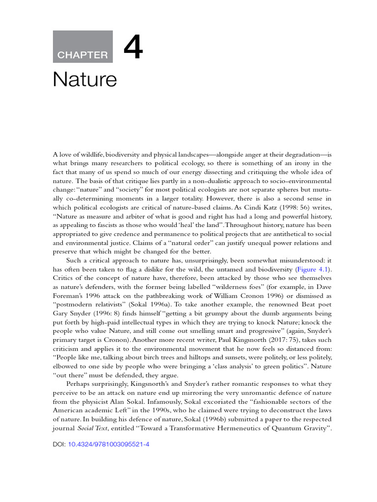 Discovering Political Ecology - (4. Nature) | PDF