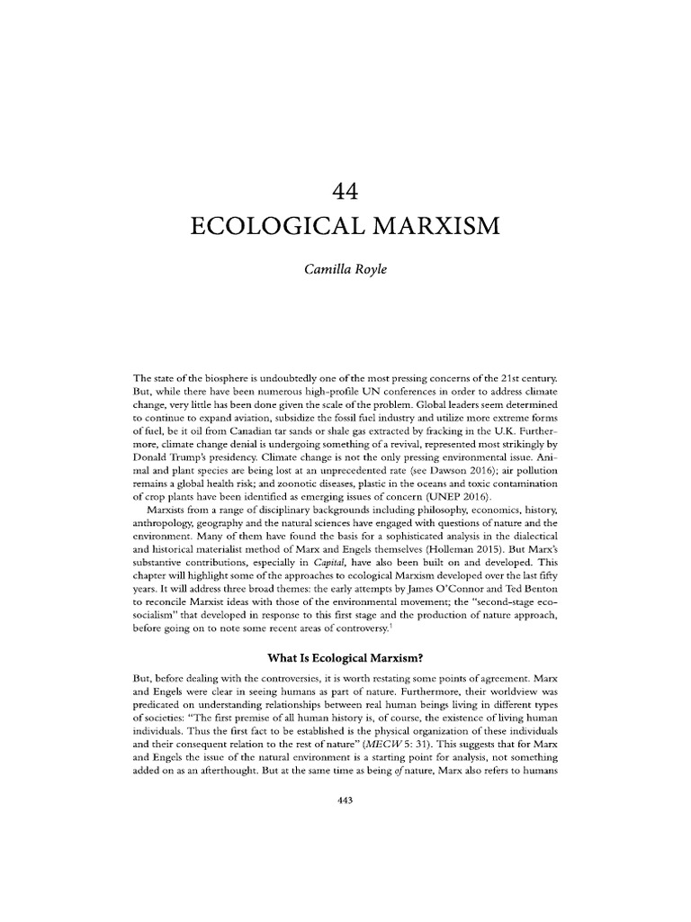 Royle, C. Ecological Marxism | PDF