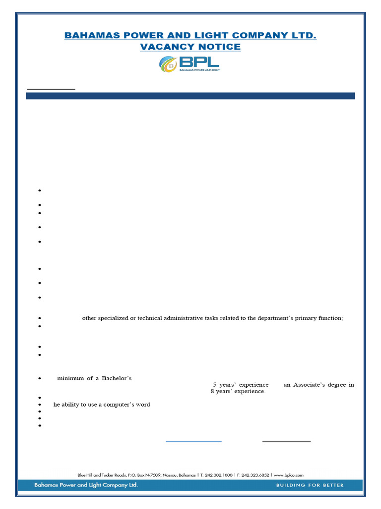 Administrative Assistant Planning Office | PDF