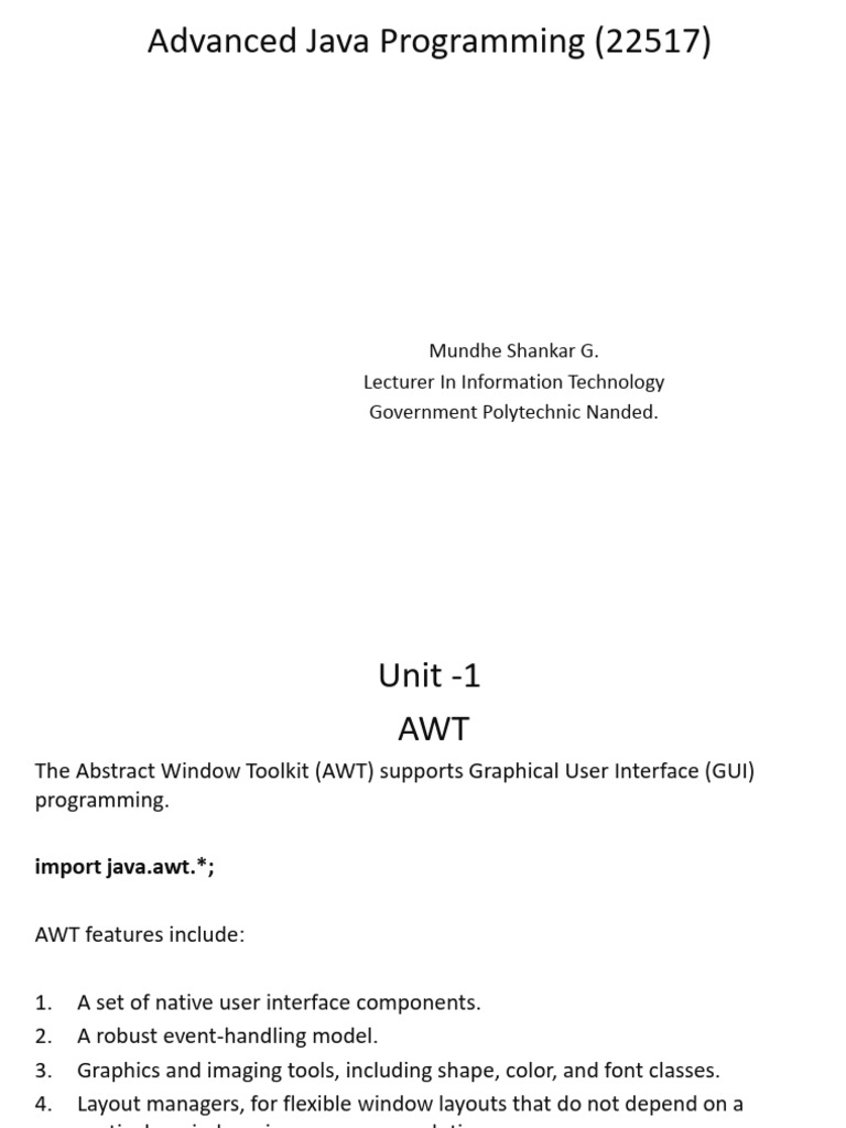UNIT-1 AWT (3) | PDF