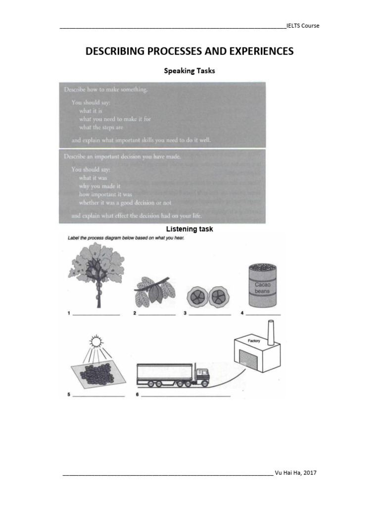 Describing Processes & Experiences (Sample Tasks) | PDF