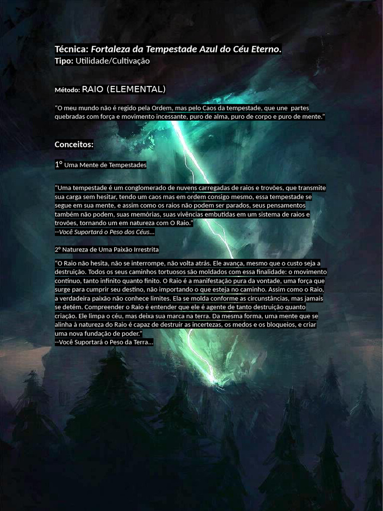 Fortaleza Da Tempestade Azul Do Céu Eterno-1 | PDF | Relâmpago | Mente