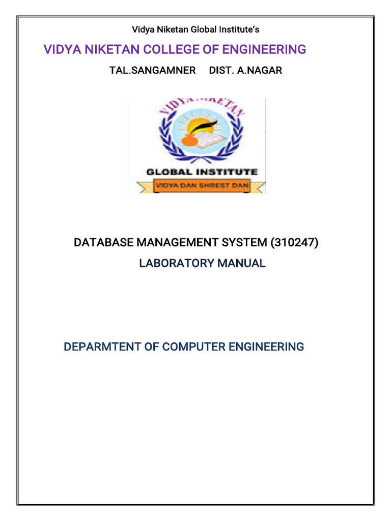 Final DBMS Lab Manual | PDF | Control Flow | Databases Final DBMS Lab Manual | PDF | Control Flow | Databases