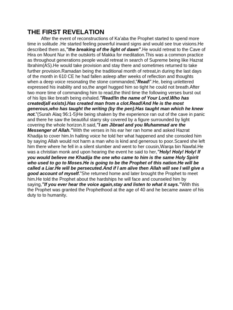 The First Revelation Pdf