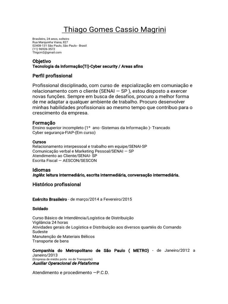 Curriculo Thiago 2-2 | PDF