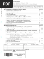 PRE OPERATIVE CHECKLIST | PDF