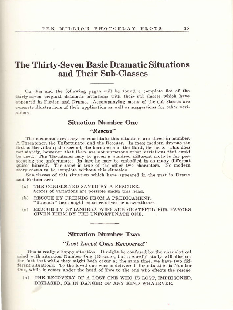 Dramatic Situations in Fiction and Drama | PDF