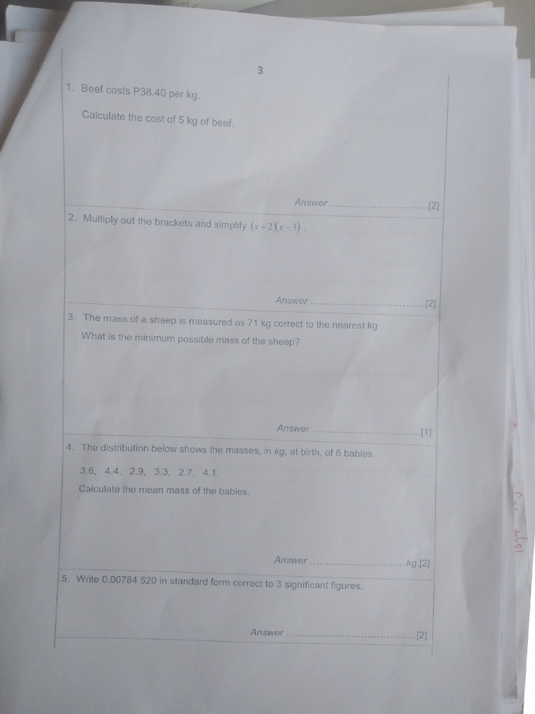 Mock Exam 2023 Maths Paper 1 | PDF