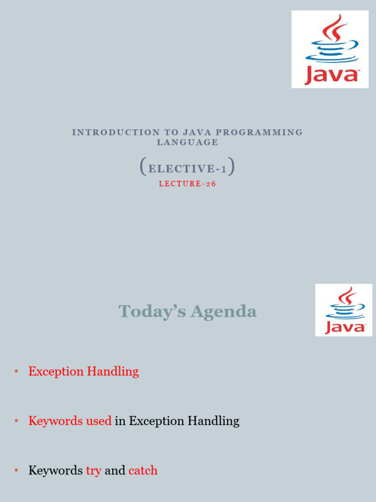 26-Java SE (Exception Handling-1) | PDF 26-Java SE (Exception Handling-1) | PDF