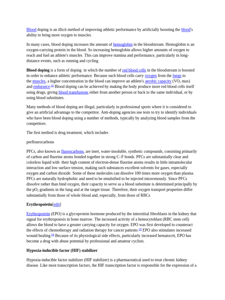 Blood Doping | PDF