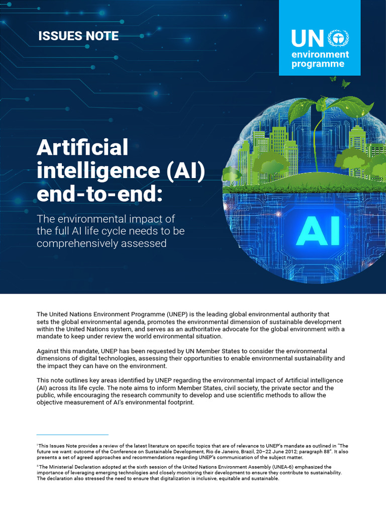 AI Environmental Impact Issues Note | PDF