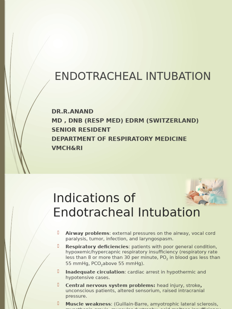 Et Intubation PPT VMCH | PDF