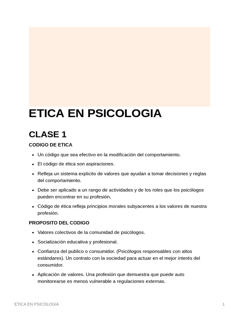 Etica en Psicologia | PDF