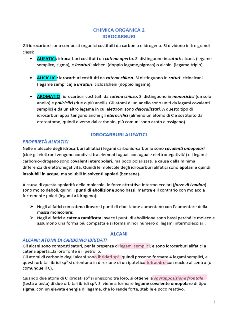 Chimica Organica 2 | PDF
