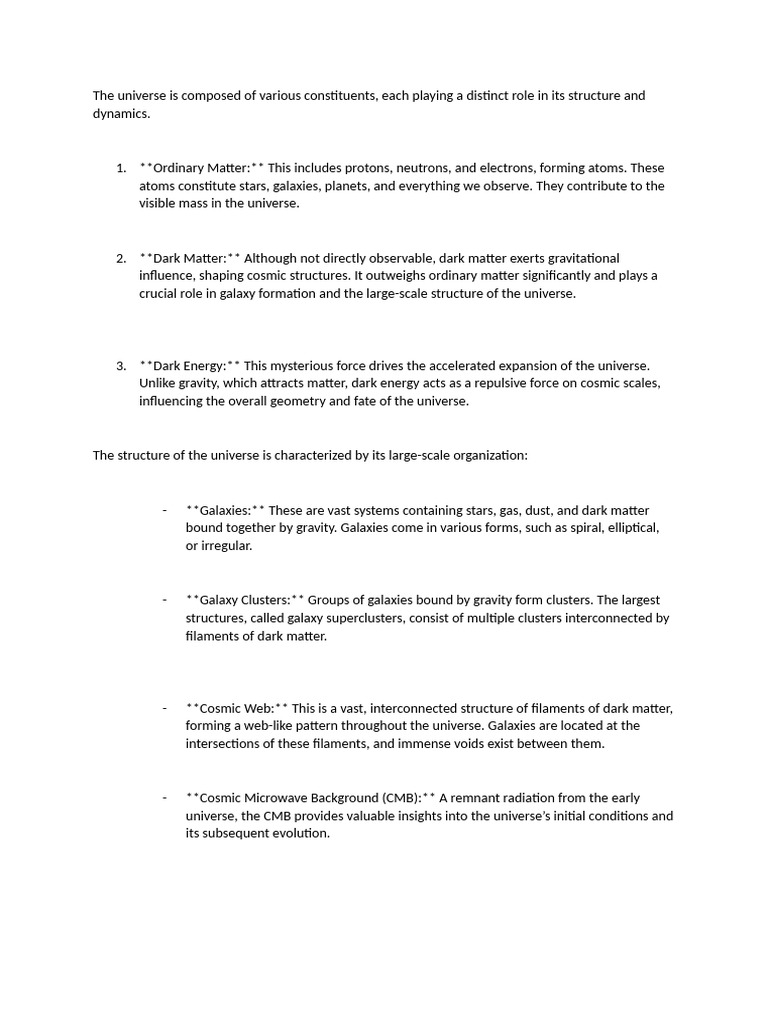 Constituents and Structure of The Universe | PDF