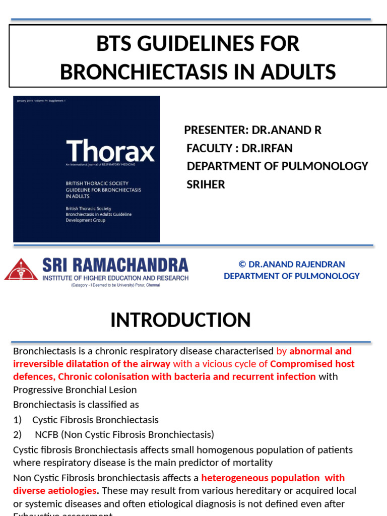 BTS GUIDELINES For Bronchiectasis | PDF