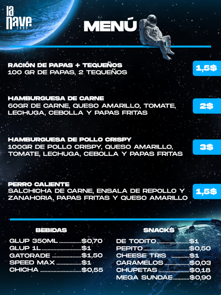 MENU LA NAVE FOOD | PDF
