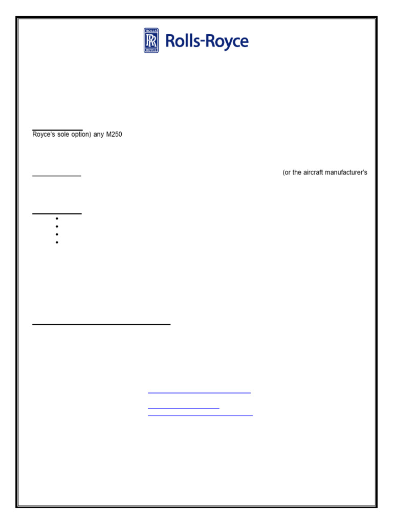 CSP24044 Universal M250 RR300 New Engine Limited Warranty Aug2020 | PDF
