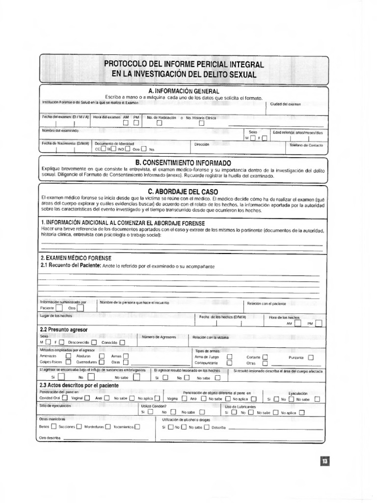 Protocolo Del Informe Pericial Integral en La Investigación Del Delito Sexual | PDF