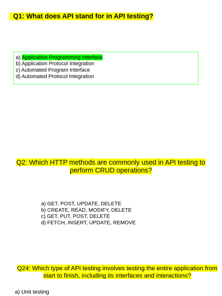 API Most Common Questions Set1 | PDF