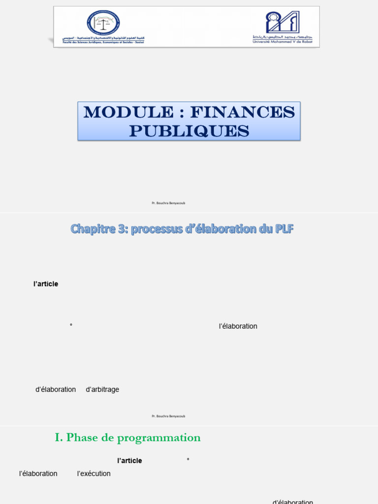 Processus D'élaboration Du PLF | PDF