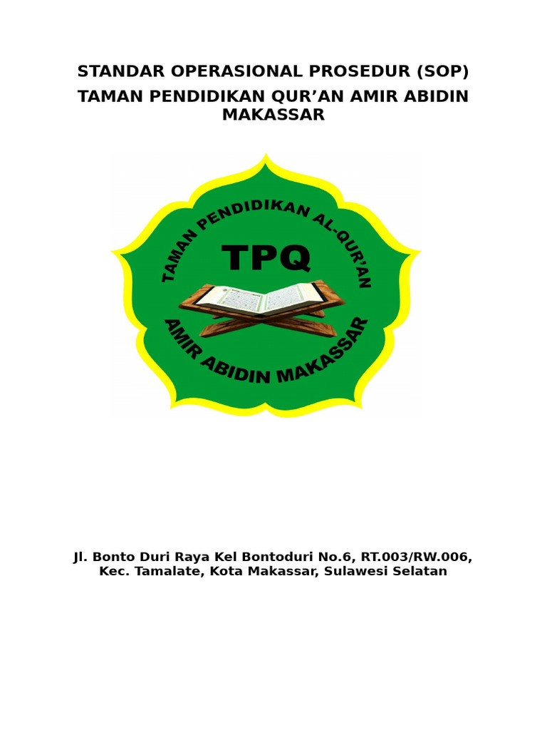 Sop TPQ Amir Abidin | PDF