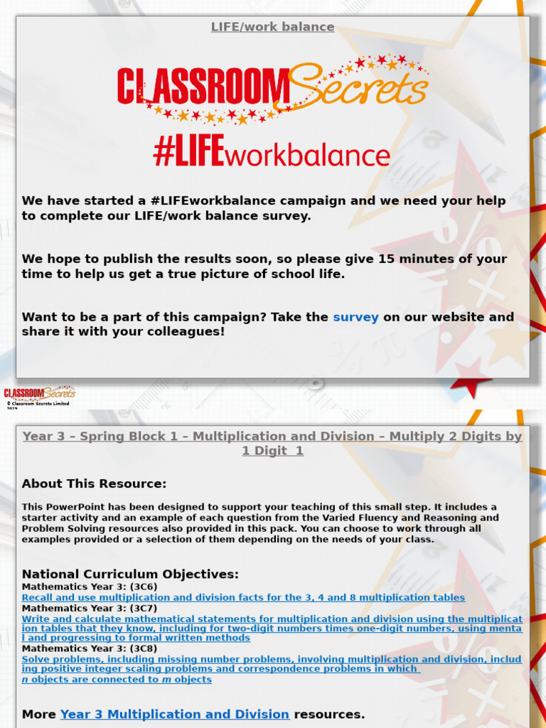 Year 3 Spring Block 1 Step 3 PPT Multiply 2 Digits by 1 Digit 1 | PDF