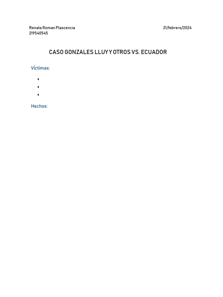 Caso Gonzalez Lluy vs Ecuador EDC | PDF