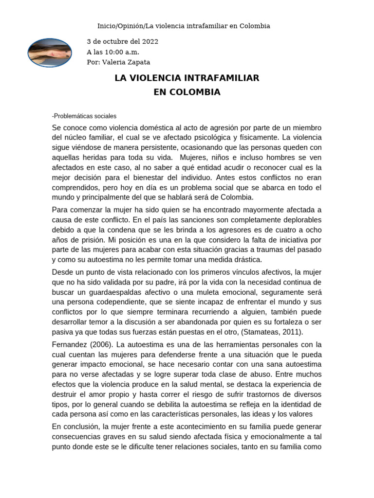 Articulo de Opinion.-Violencia en Colombia | PDF