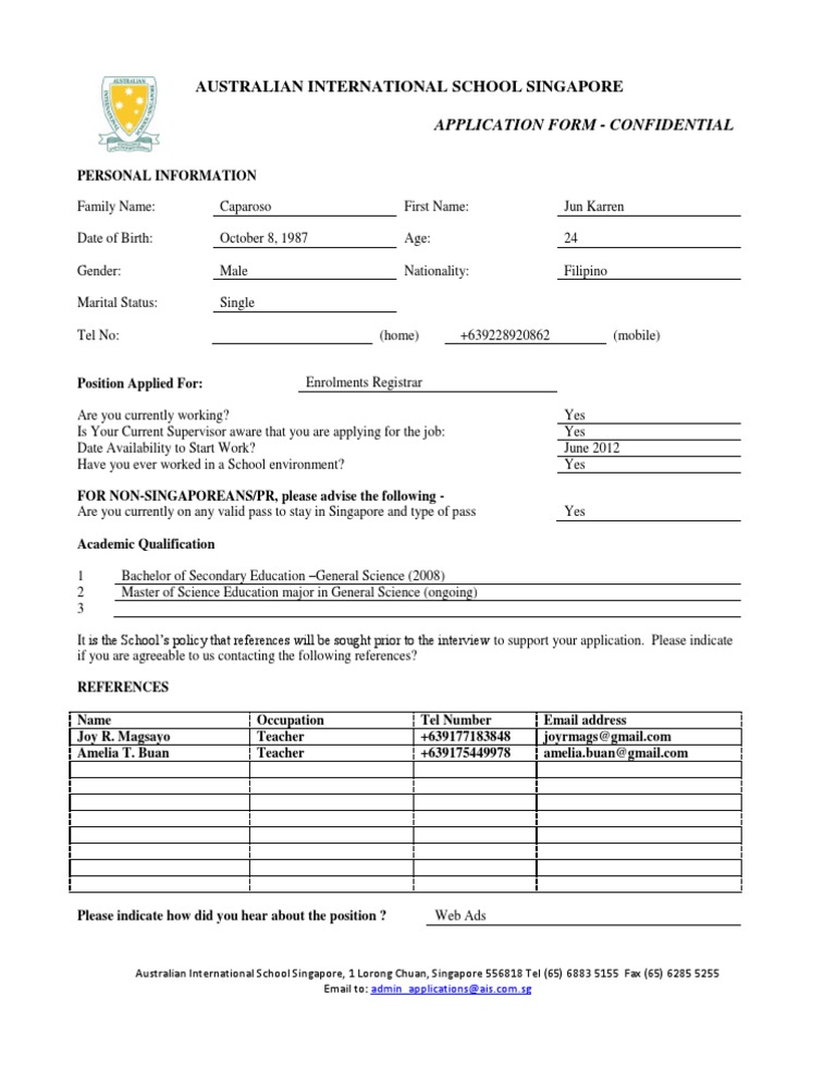 Admin Application Form | PDF
