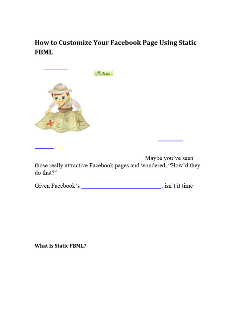 How To Customize Your Facebook Page Using Static FBML | PDF