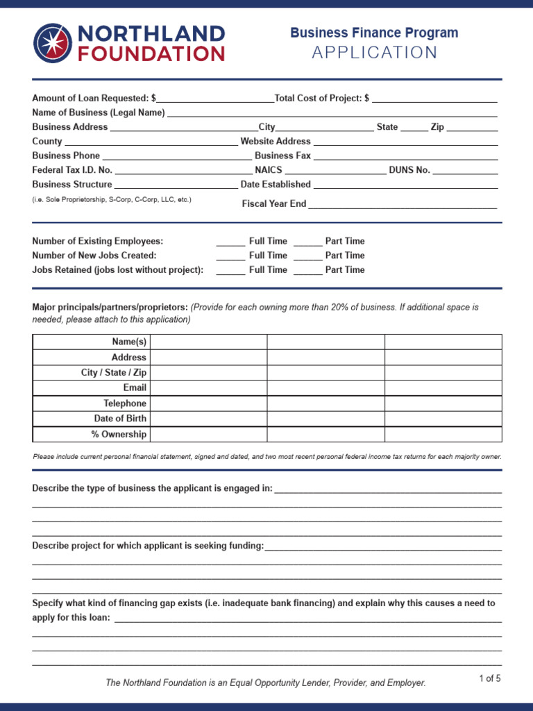 Business Loan Application | PDF
