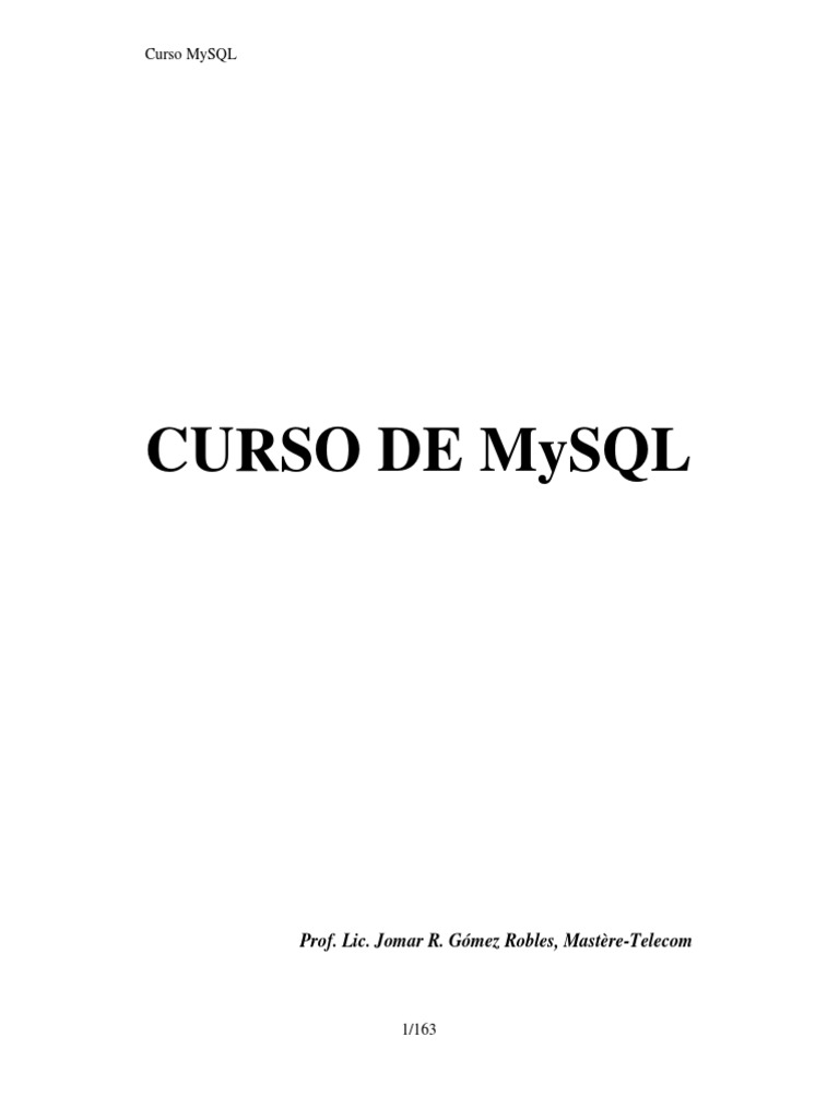 Manual MySQL | PDF | SQL | Modelo relacional