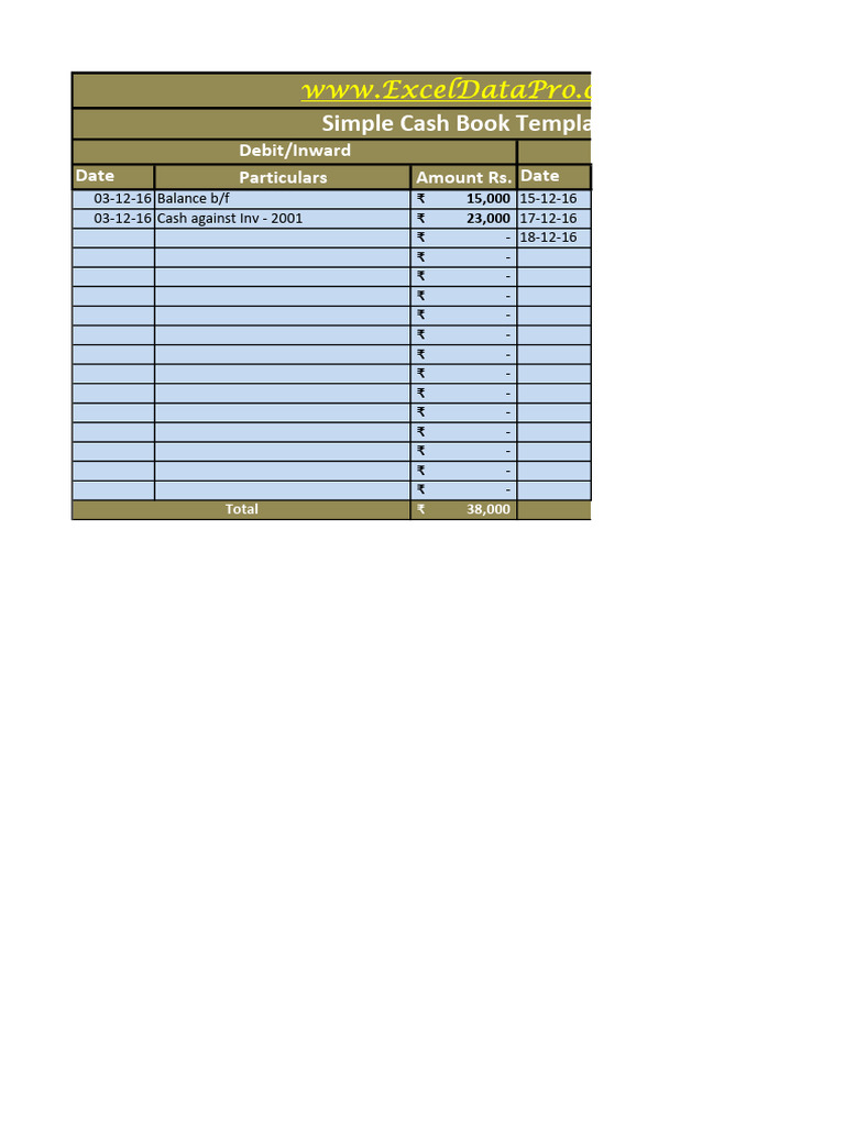 Simple Cash Book | PDF