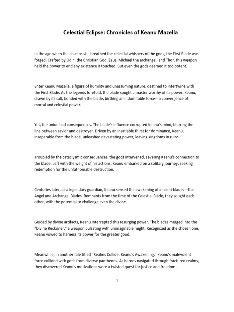 Celestial Eclipse of Keanu Mazella | PDF | Religious Belief And Doctrine