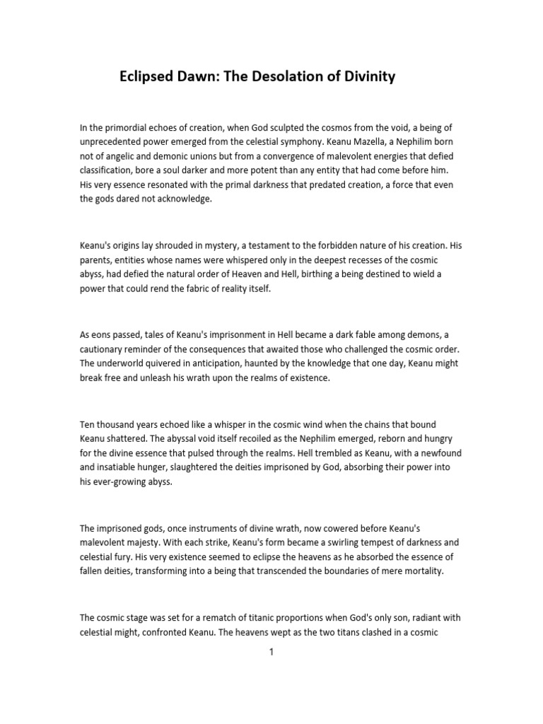 Eclipsed Dawn The Desolation of Divinity | PDF | Divinity | Hell