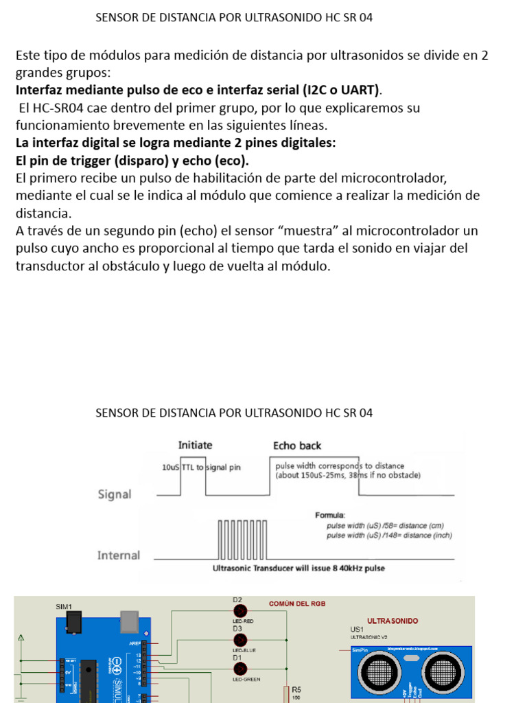 D Sensor de Distancia Por Ultrasonido HC SR04 | PDF