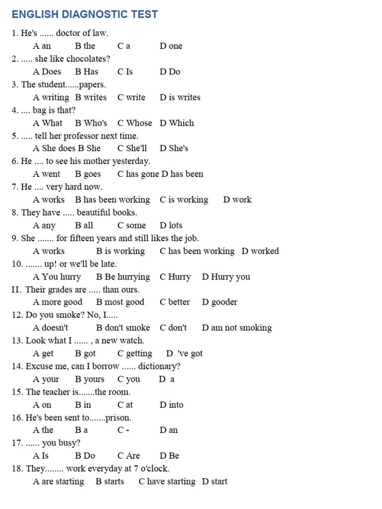 1 CI Diagnostic Test | PDF