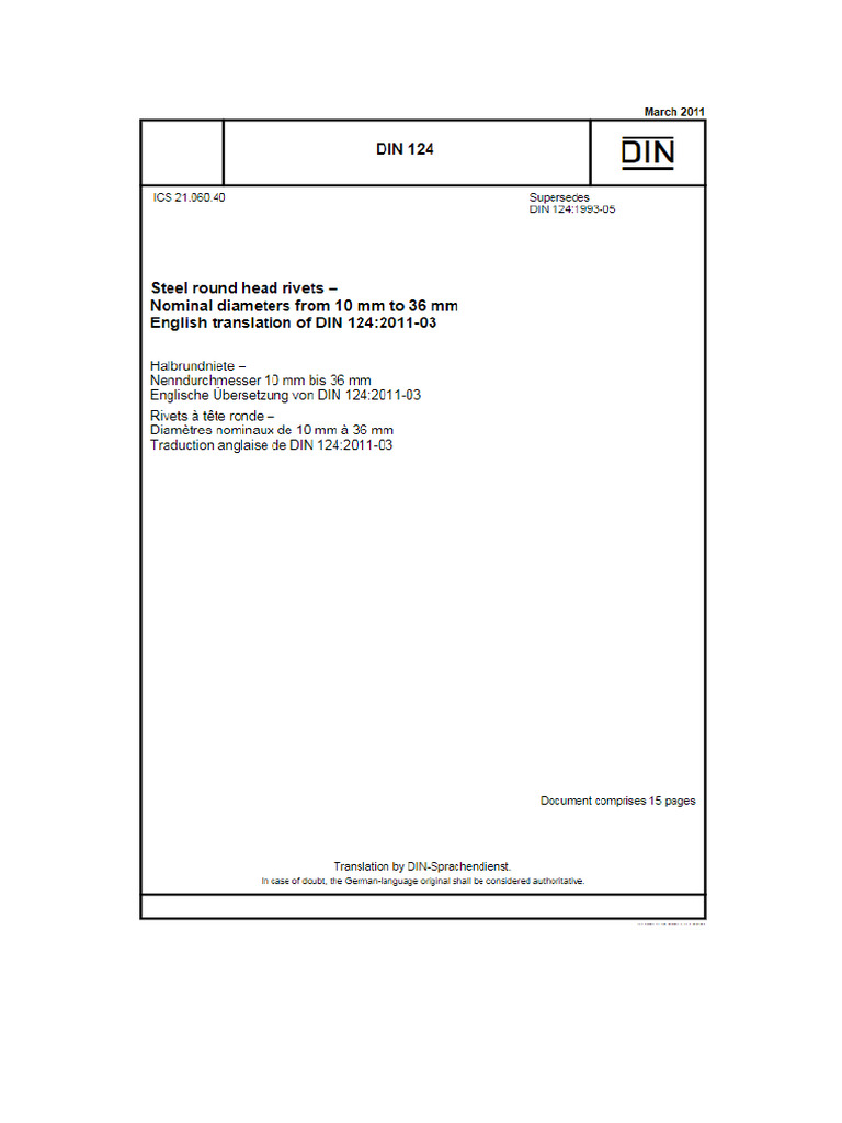 Din 124 - Rev2011 | PDF