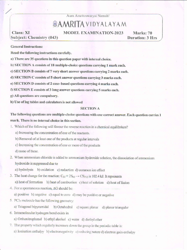 Chemistry - XI | PDF