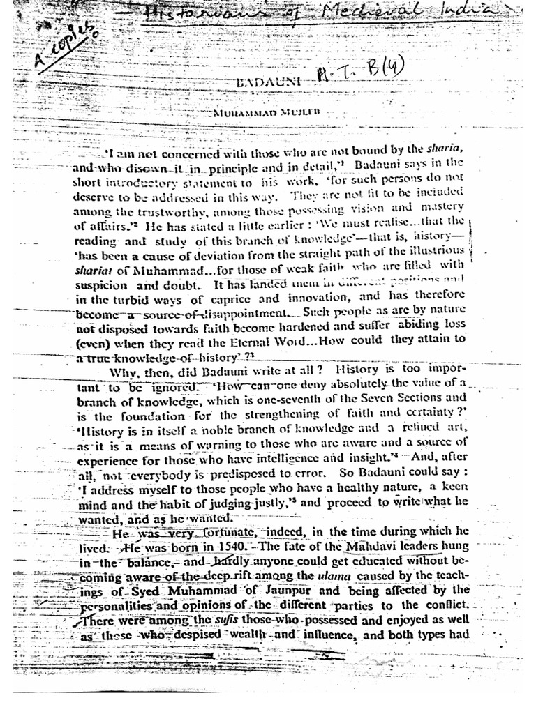 Md. Mujeeb - Badauni | PDF